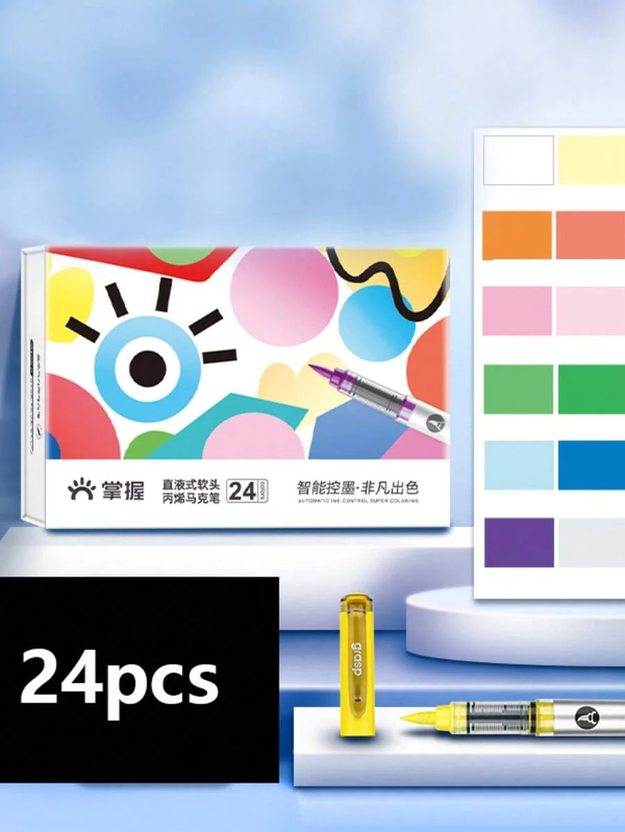 24 Color Classic Set Mastering Marker Pens, Acrylic-Based ... 24 Color Classic Set Mastering Marker Pens, Acrylic-Based ...