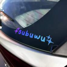 1 Pc Subuwu With Sparkly Stars Vinyl JDM Car Decal, Cute Subie Window ...