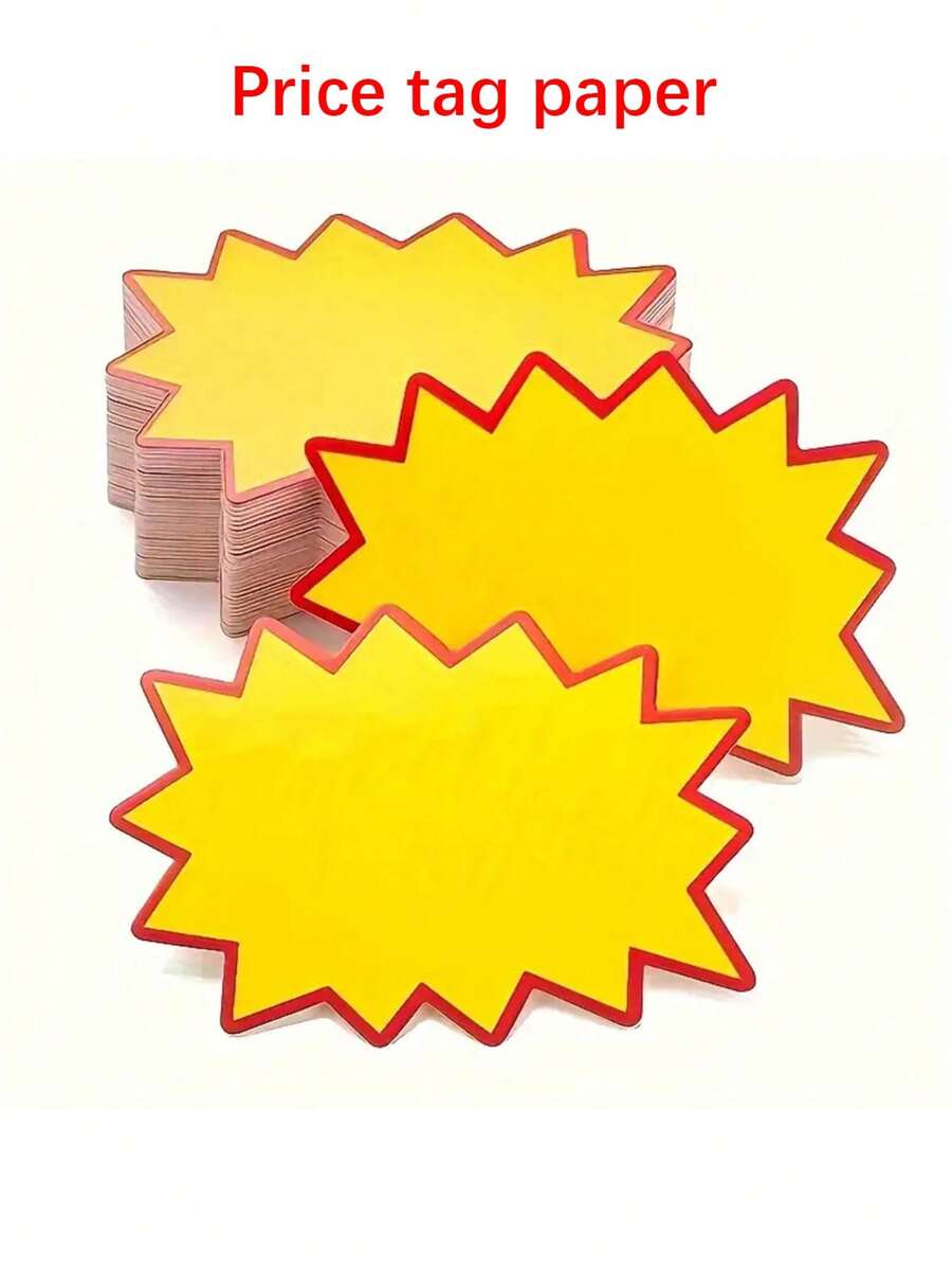 50pcs Retail Price Tags, Promotional Paper Labels, Yellow Explosion ...