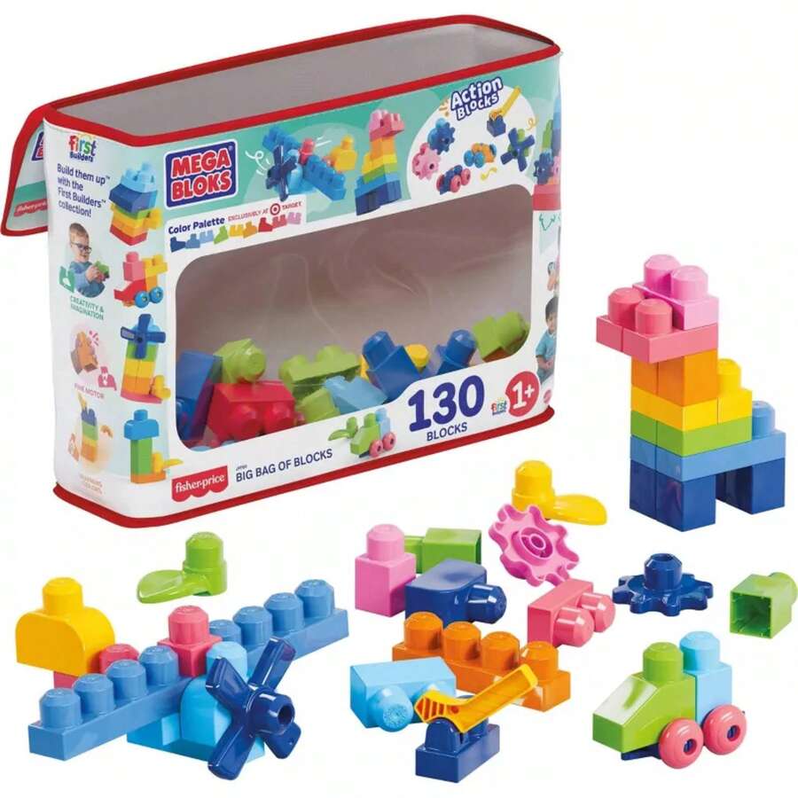 MEGA BLOKS First Builders Big BagBlocks Toy Blocks With Storage Bag ...