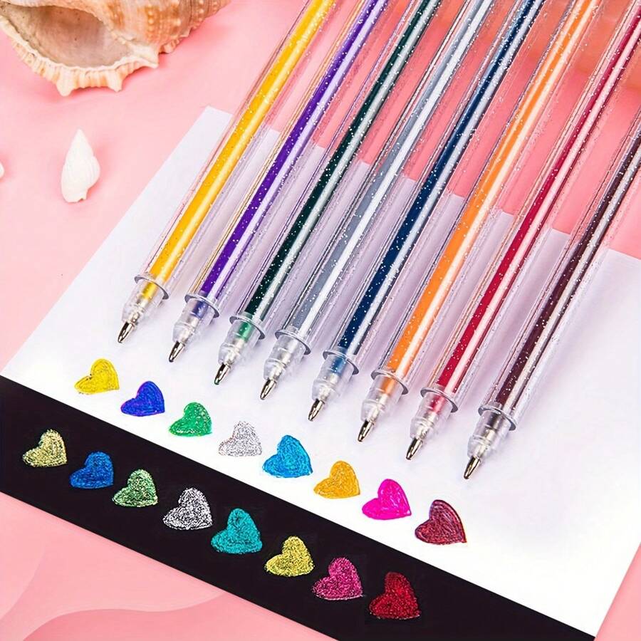Metallic Glitter Gel Pen Set, 8/12/18 Colors, Color-Changing Star ...