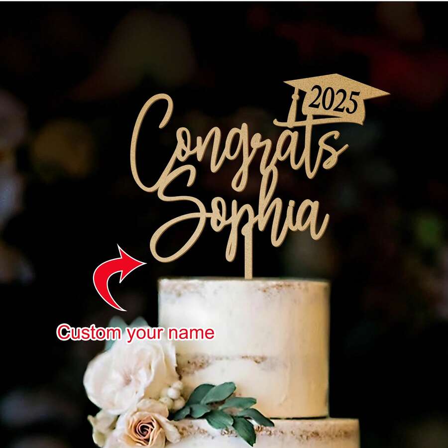 Custom College Graduation Cake Toppers,Personalized Graduation Cake ...