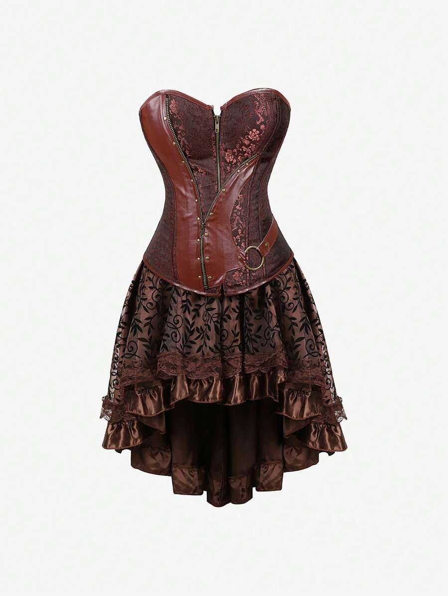 Corset Dress Steampunk Corset Skirt Retro Pirate Corselet Dress ...