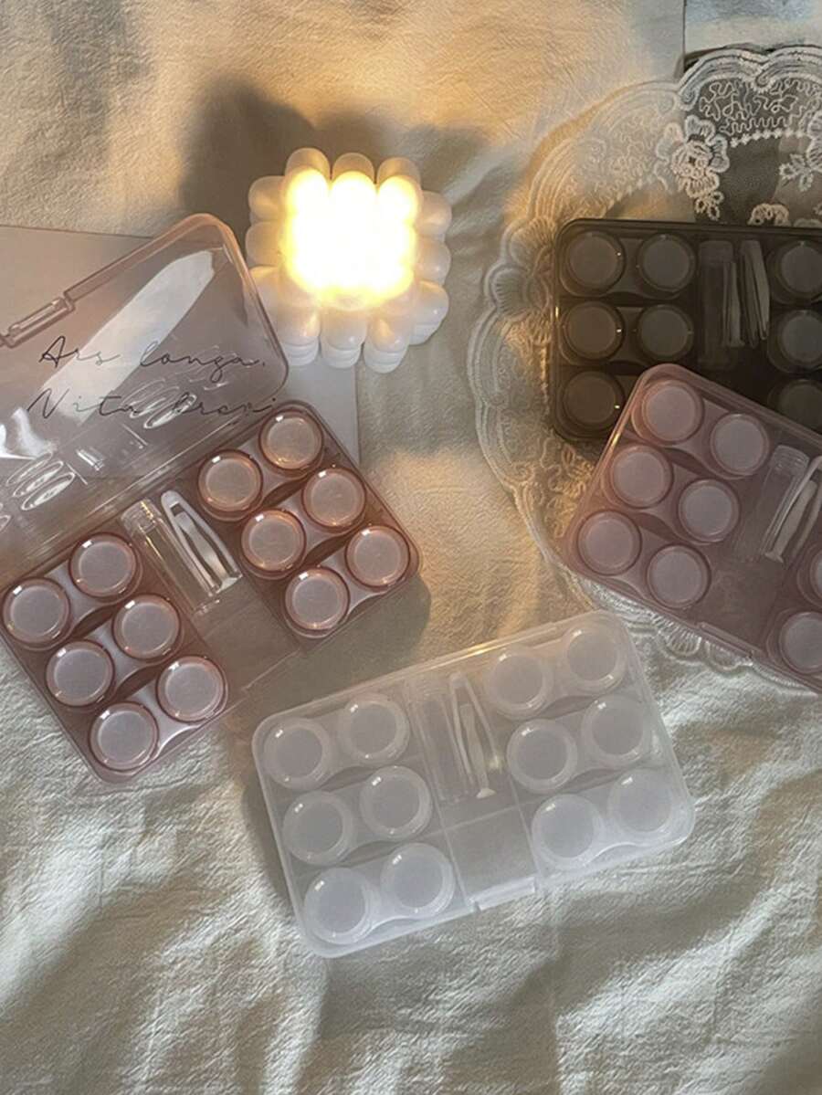 Summer Cool Style Simple And Clear Portable Contact Lens Box Companion ...