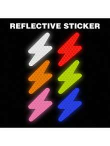 10pcs/Set Reflective Lightning Logo Tape, Warning Stickers Suitable For ...