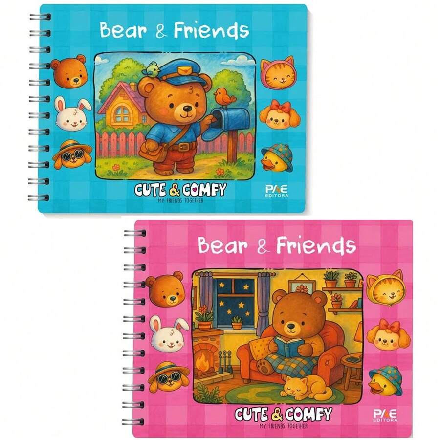 Kit 2 Coloring Books Bobbie Goods Style Bear And Friends Theme Bear And ...