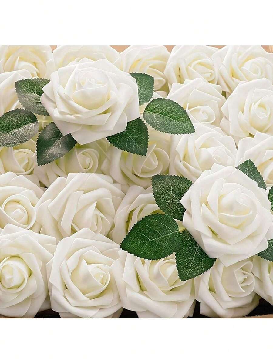 25pcs Artificial Flower Real Touch PE Roses Flower Arrangement Wedding ...