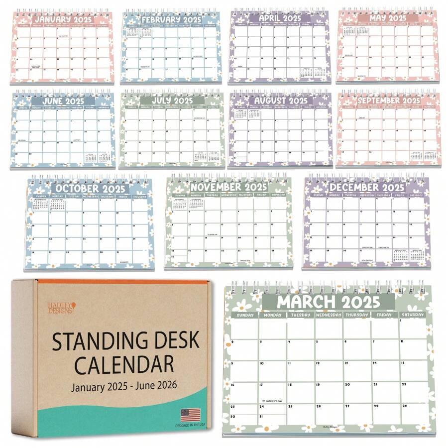Small Desk Calendar, 1 Piece, 2025-2026, Hadley Designs, Calendars ...