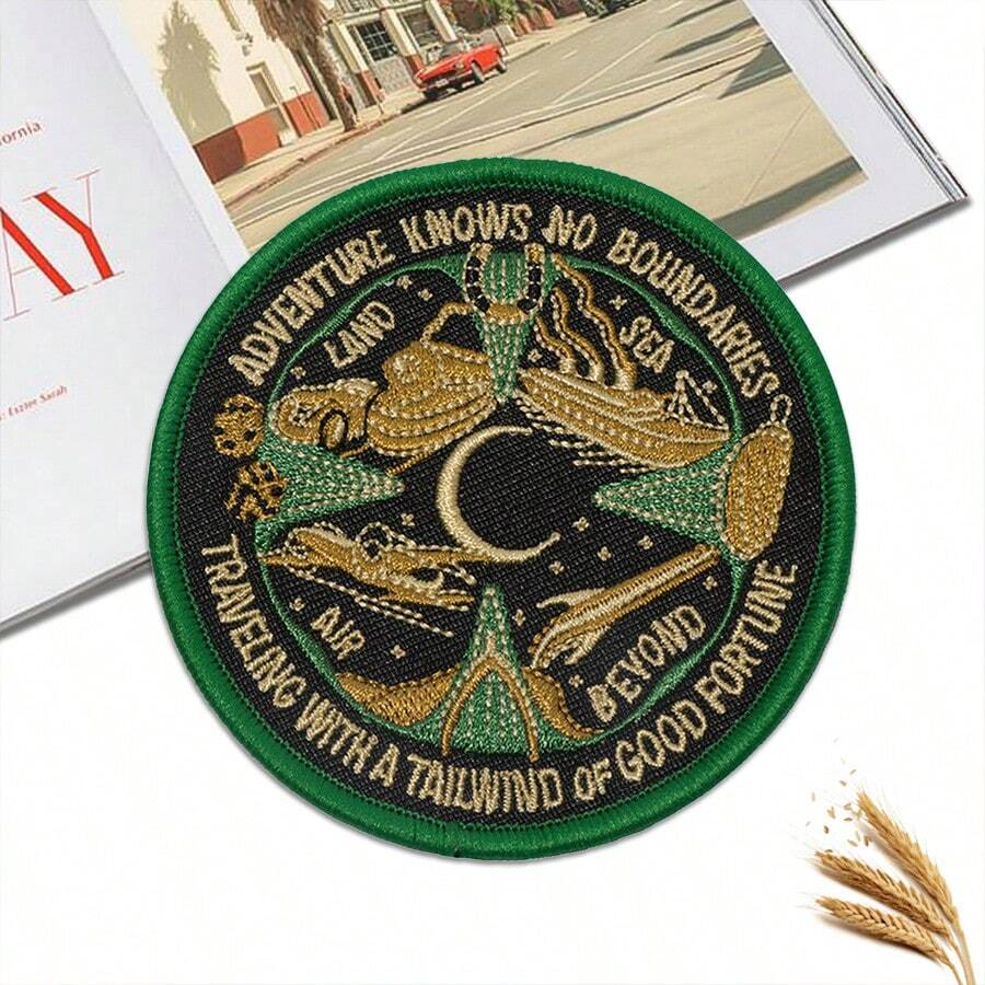Lucky Compass Embroidered Patch, Iron-On Or Sew-On, Decorative Applique ...