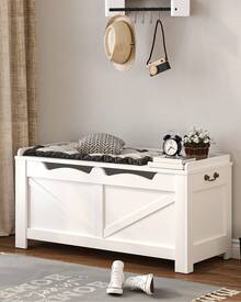 HaluPeit 100 Cm Bench With Storage Space, Seat Chest, 2 Security Hinges ...