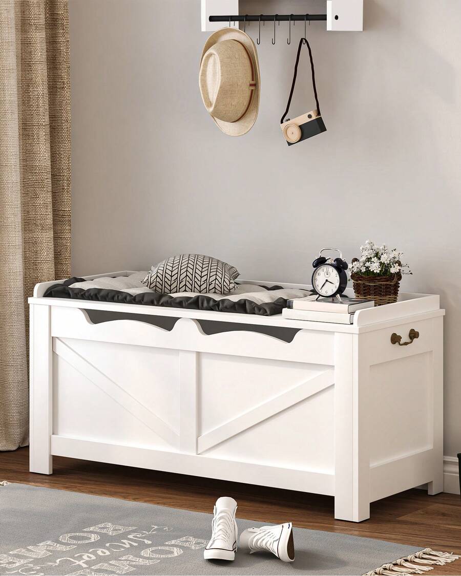 HaluPeit 100 Cm Bench With Storage Space, Seat Chest, 2 Security Hinges ...