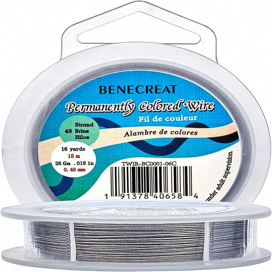 MAGICALCUTDIE 15m 0.46mm 49-Strand Tiger Tail Beading Wire 316 ...