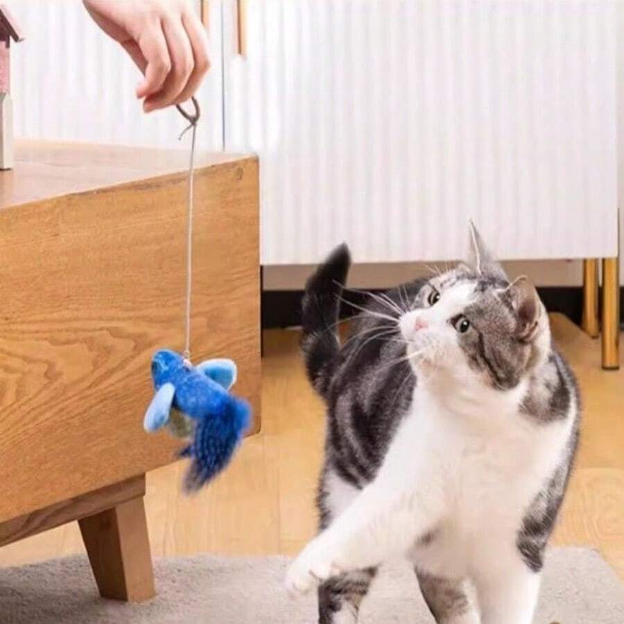 Interactive Plush Singing Bird & Cat Toy With Realistic Chirp Sound ...