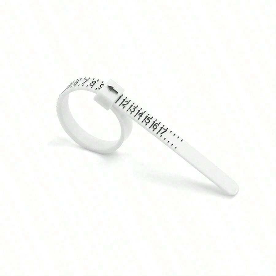 White Plastic Ring Size Measuring Tool, Reusable Finger Size Measuring ...