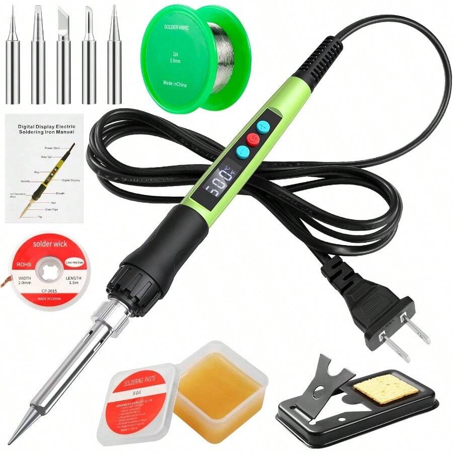 100W LED Digital Solder Gun Kits With Ceramic Heater, Adjustable ...