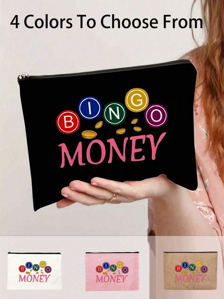 Bingo Money Zipper Pouch – Vibrant Colorful Letter Design, Portable ...