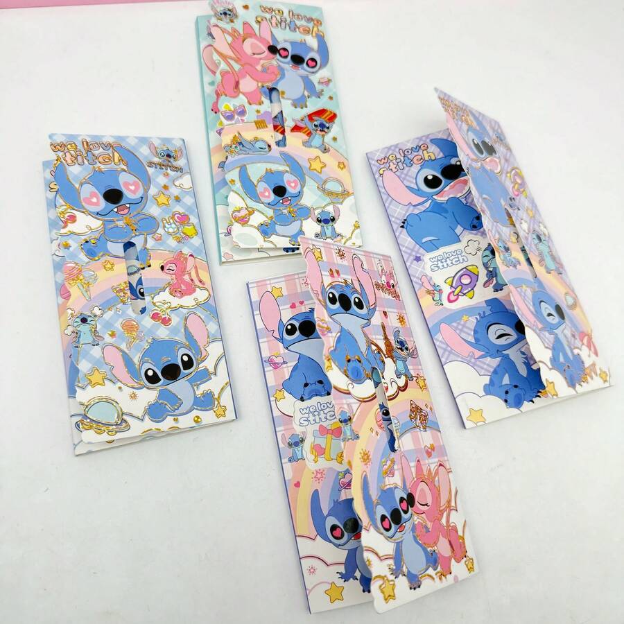 Disney Stitch Themed 3 Fold Butterfly Clasp Sticky Notes, Memo Pad ...