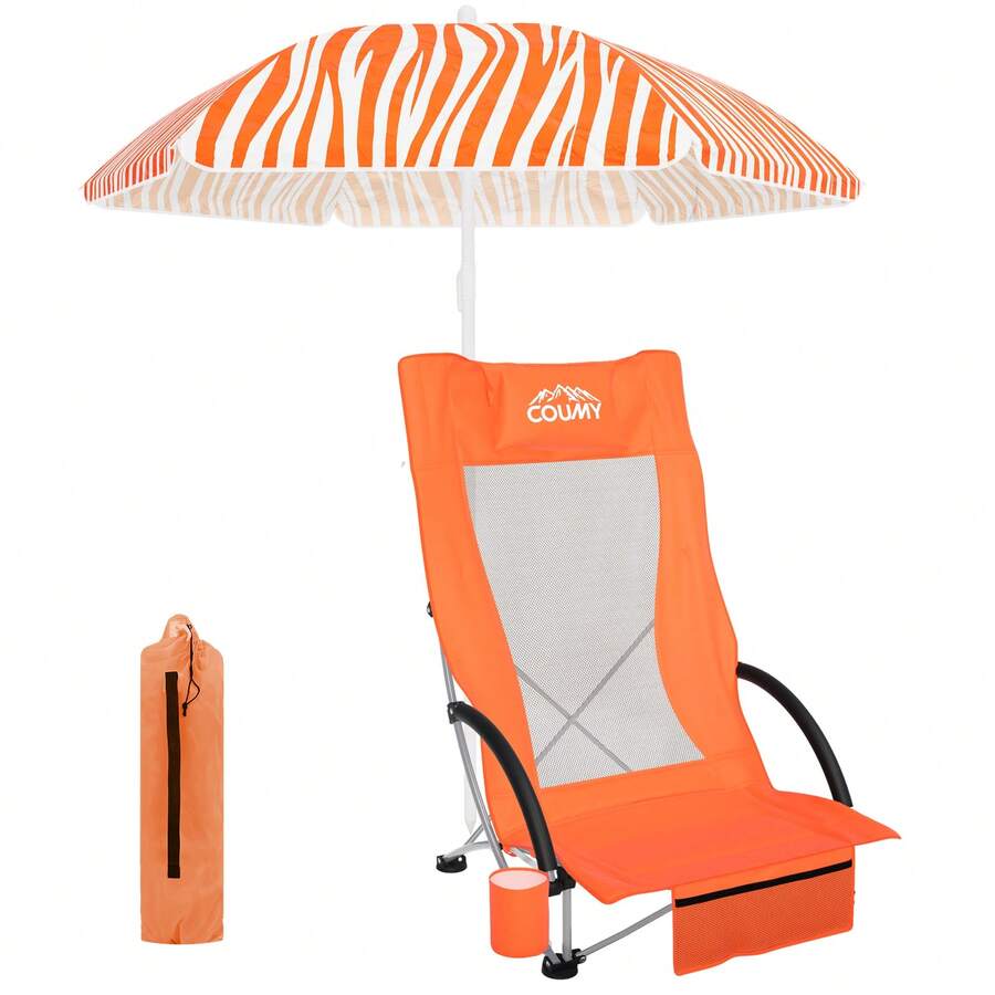 Beach Chair For Adults, Beach Chair With Umbrella Folding Beach ...