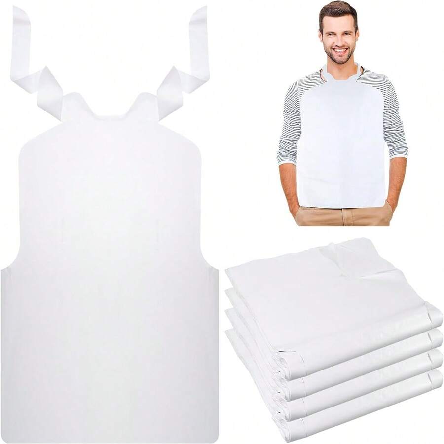 Local Delivery 100/200/300 Pcs Tie Back Disposable Adult Bibs ...