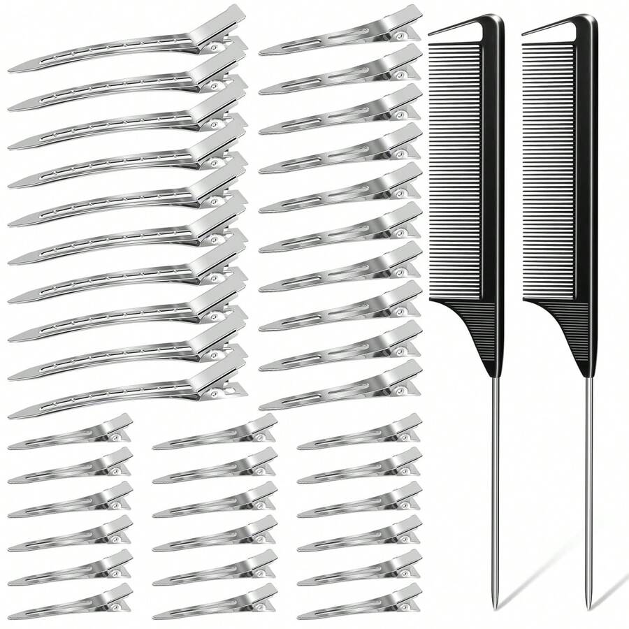 3 Sizes Metal Hair Styling Clips 70PCS, MORGLES No Crease Alligator ...