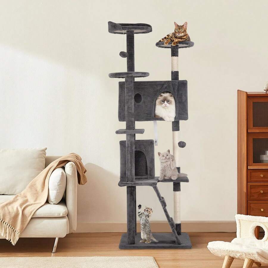 Cat Tree 69.3 Inches Cat Tower For Indoor Cats Cat House With ...