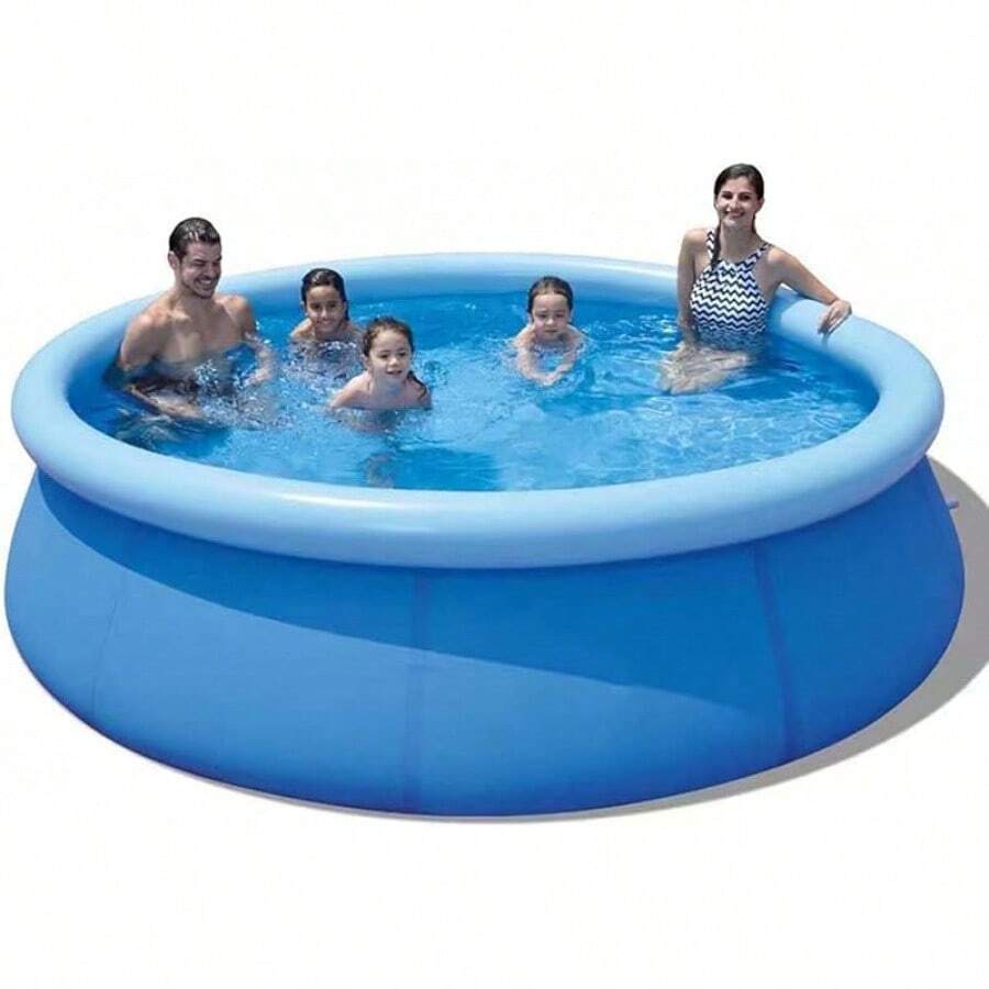 Inflatable Swimming Pool, Circular Above Ground Portable Outdoor Family ...