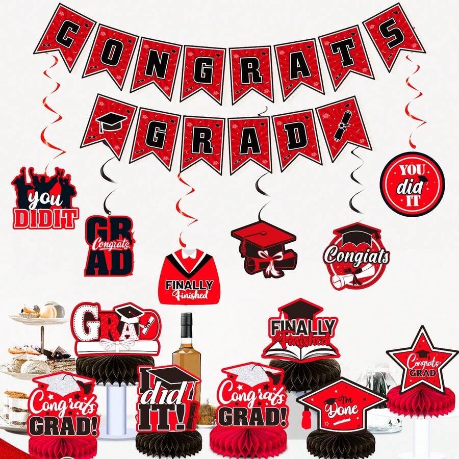 1 Set Graduation Decoration Congrats Grad Graduation Flag Banner ...