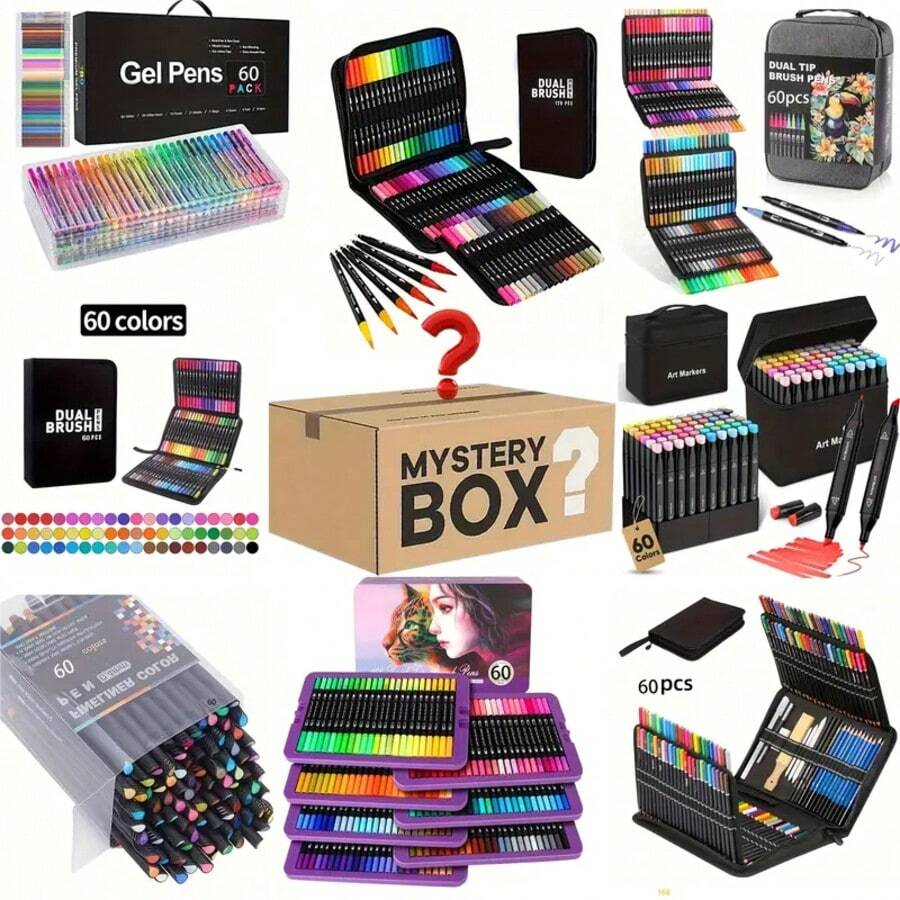 60 pièces Boîte mystère de marqueurs - Kit de marqueurs de qualité ...