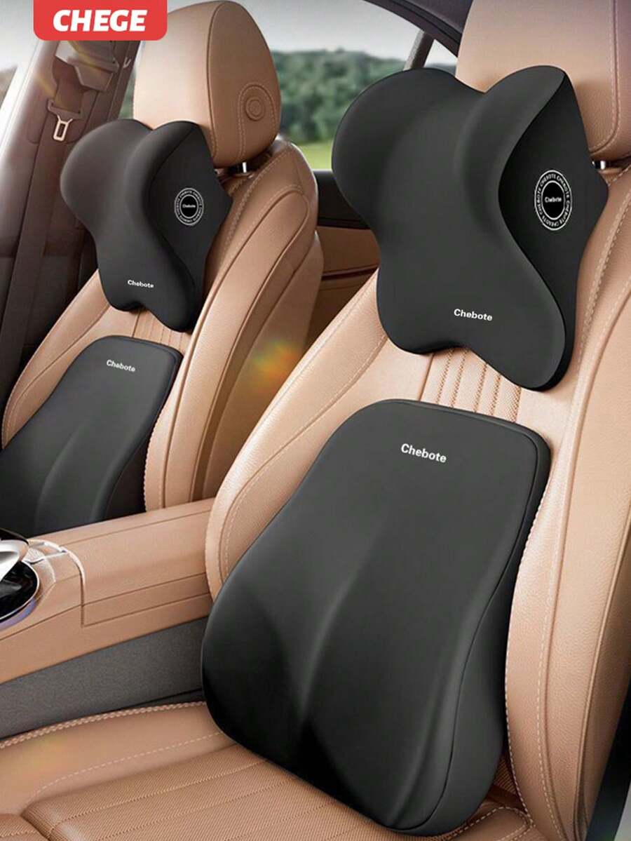 1pc Car Headrest And Lumbar Support Pillow - Comfortable Driving ...