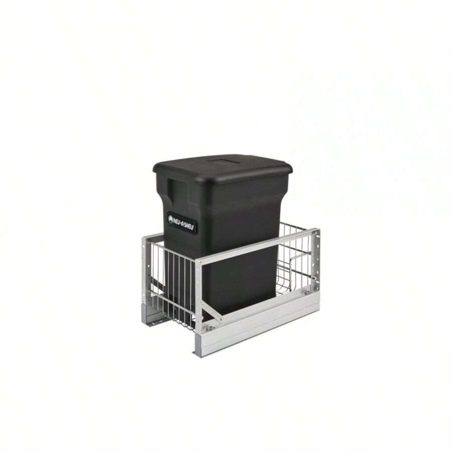 24 Quart Pull Out Bottom Mount Compost Bin Aluminum Rev-A-Shelf Kitchen ...