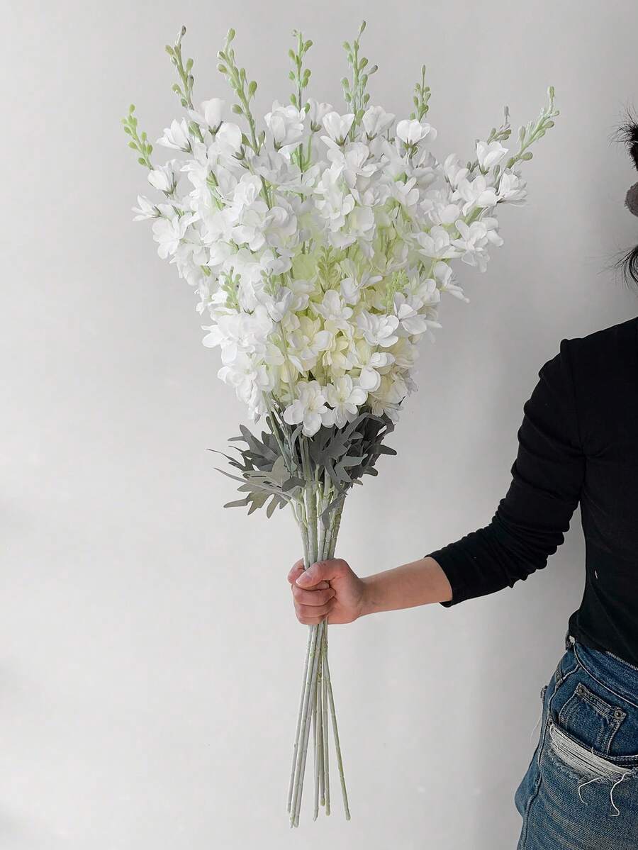 1pc 33 Inch Artificial Delphinium Silk Flower, Fake Long Stem Plant ...