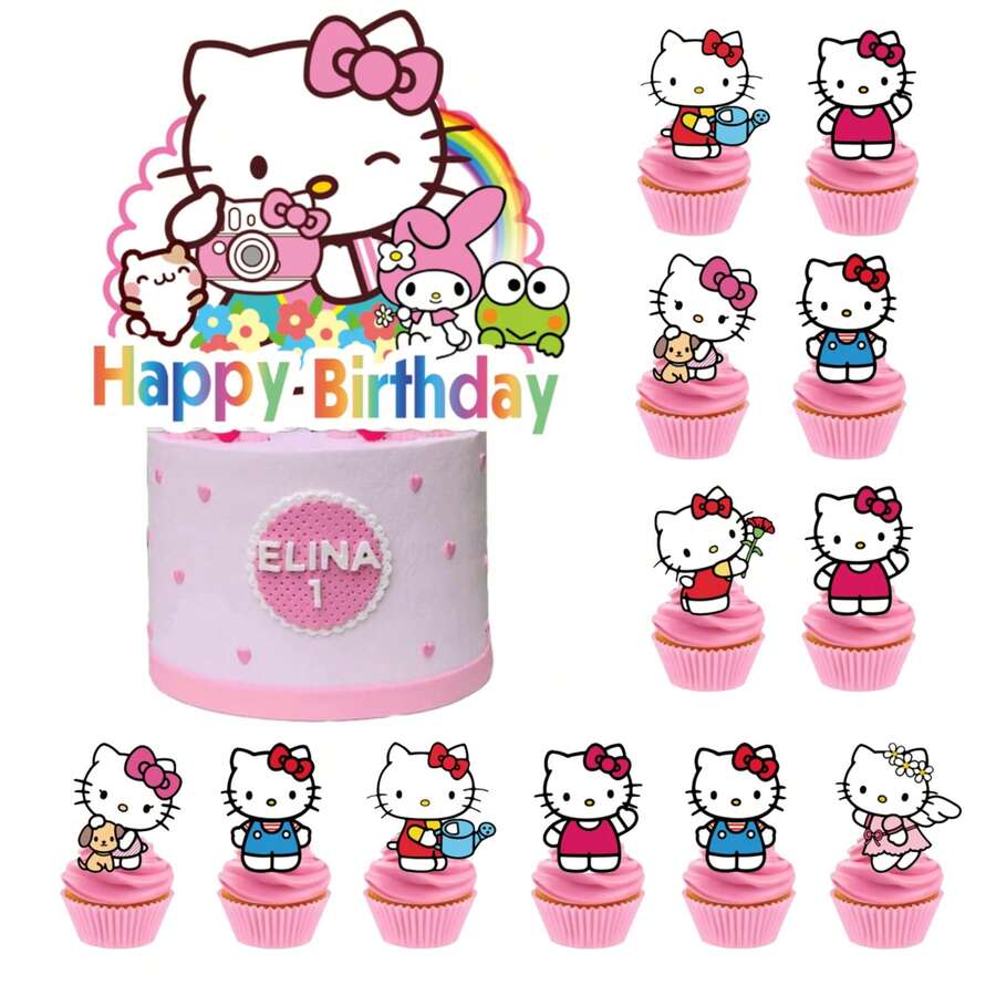 Sanrio Sanrio Hello Kitty Cake Topper,Cupcake Toppers, Hello Kitty ...