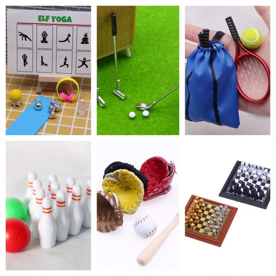 Realistic Alloy Dumbbell, Golf Club, Tennis Racket, Bowling Ball ...