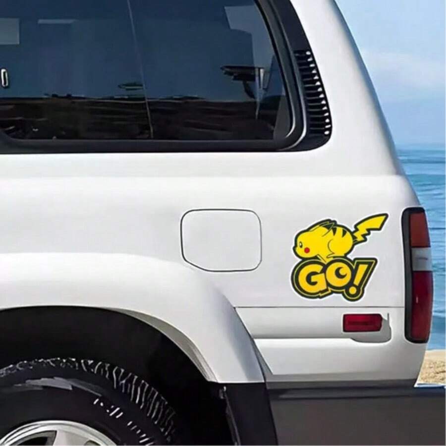 pokemon 1pc Cute Pokemon Car Decor Sticker, Creative Cartoon Motorcycle ...