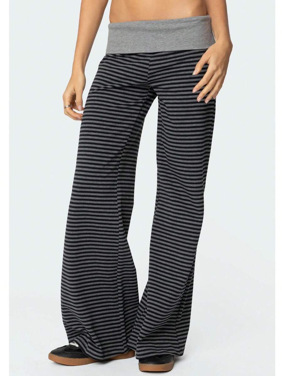 Women's Flare Leggings Fold Over Yoga Pants Flared Leggings Bell Bottom ...