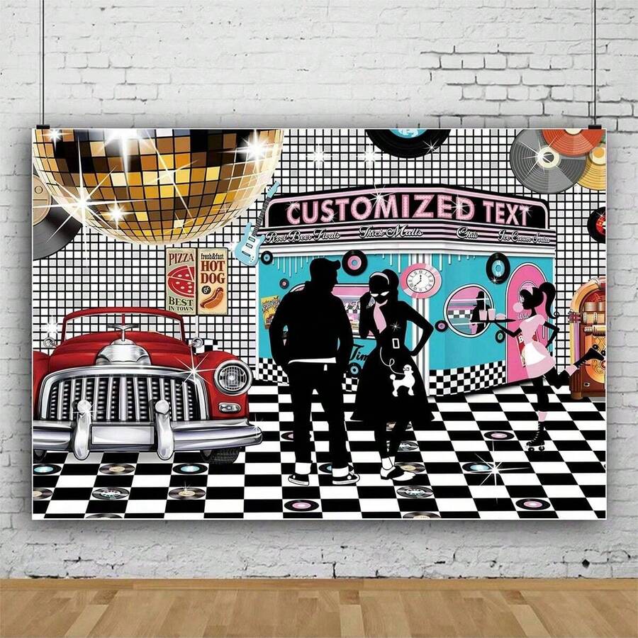 1pc 50's Photo Backdrop, 50s Theme Party Decorations 1950s Decorations ...