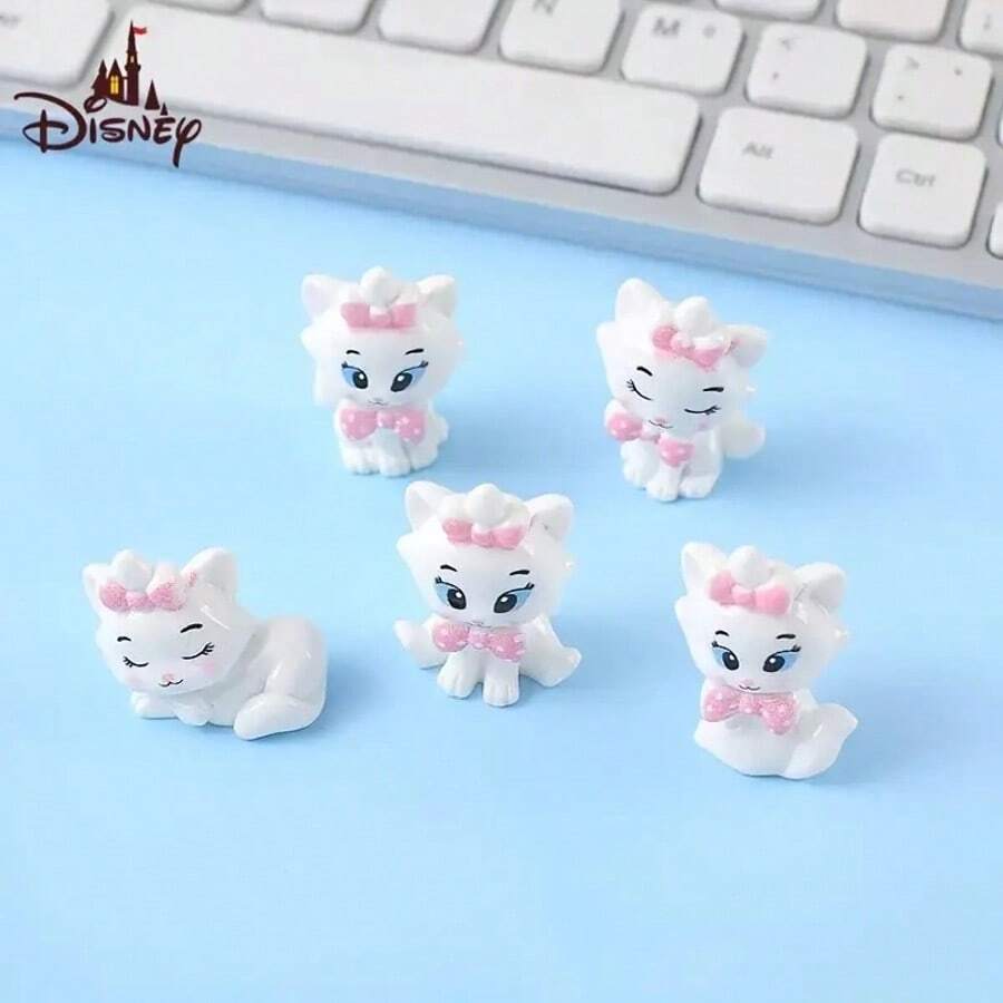 Disney 5pcs Disney Marie Cat Resin Figurines - Adorable White Cats With ...