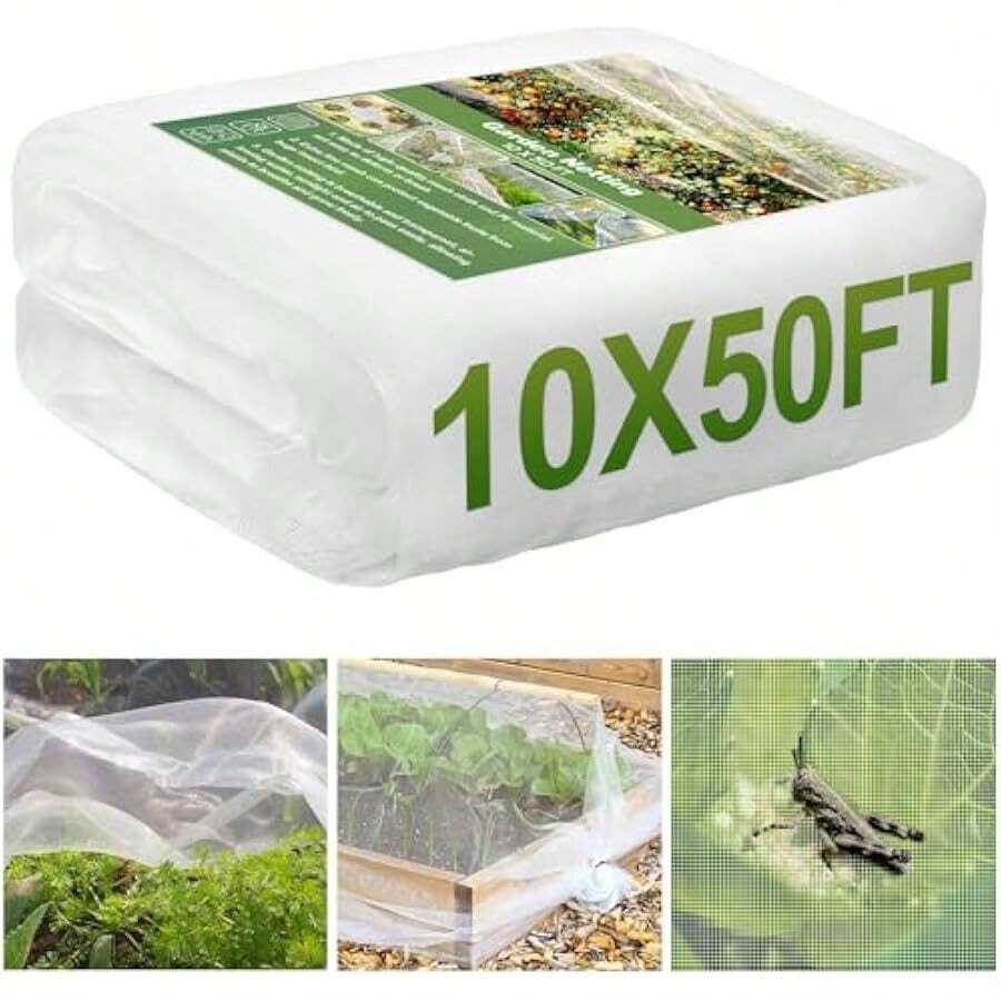 Garden Netting 10 X 50 Ft Insect Bird Netting For Garden Protection ...