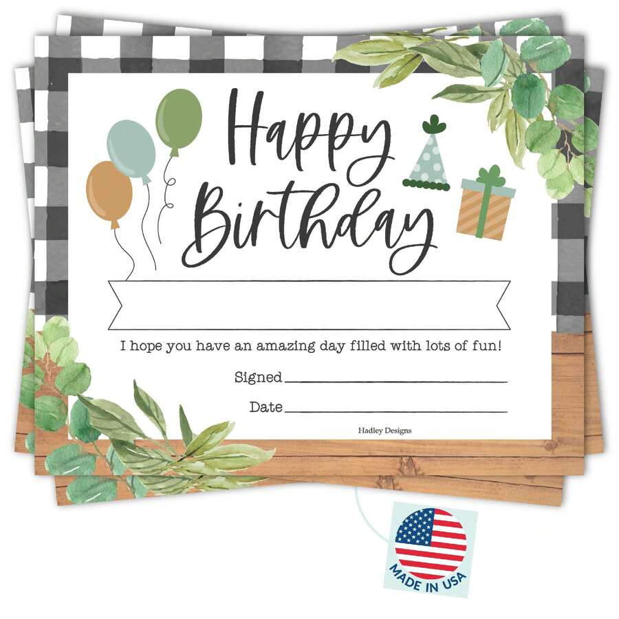 Birthday Certificates, 25 Pieces, Birthday Gifts, Certificates ...