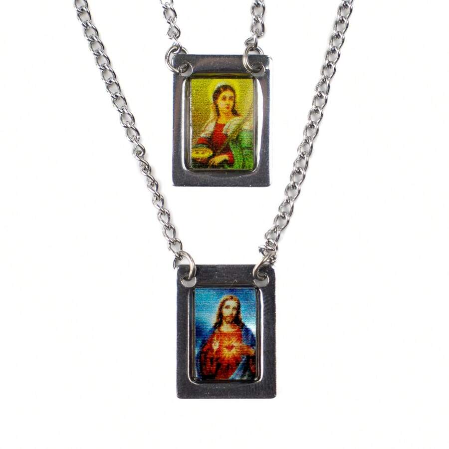 Catholic Scapular In Stainless Steel Photo 32 Cm Our Lady Of Conception ...