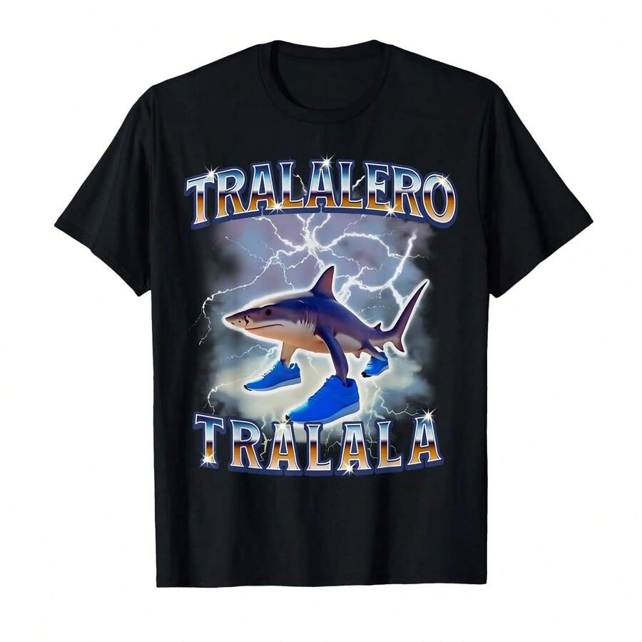 Tralalero Tralala Shark Meme Bootleg Italian Brainrot T-Shirt | SHEIN USA