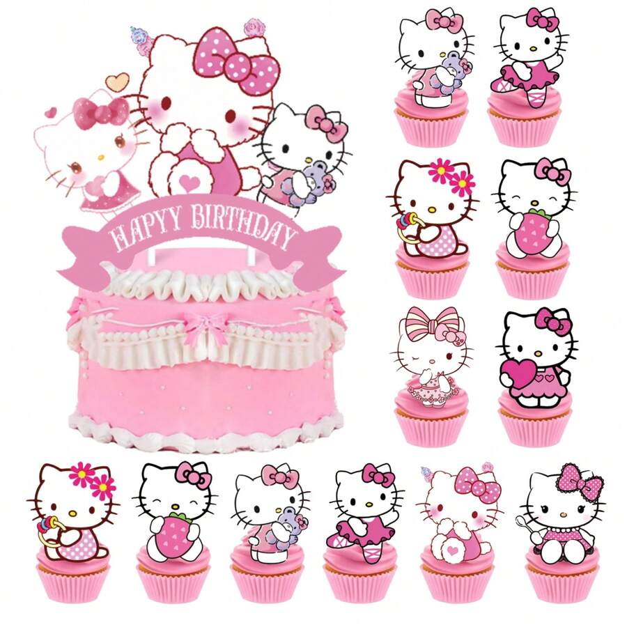 Sanrio Sanrio Hello Kitty Cake Topper,Cupcake Toppers, Hello Kitty ...