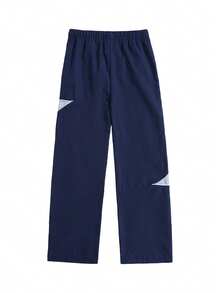 Men's Patchwork Color Block Loose Straight Leg Sweatpants, Casual ...