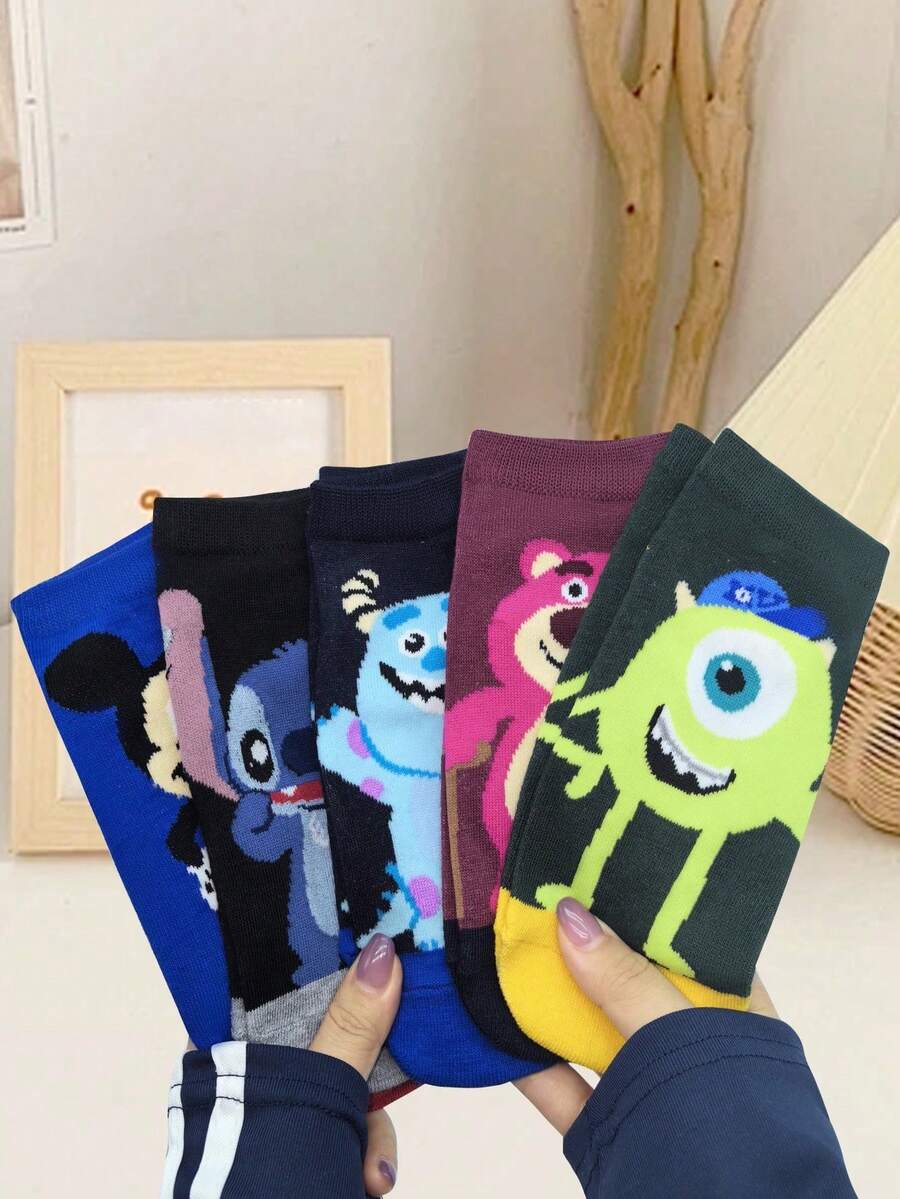 Disney 5 Pairs Disney Pixar Monsters Inc. Character Jacquard Pattern ...