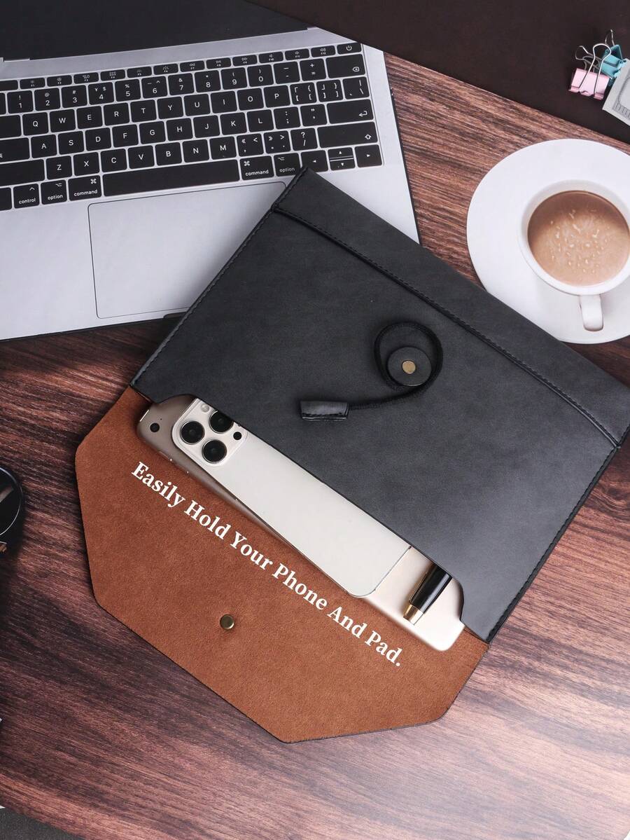 KAIDUCH PU Leather Computer Sleeve, Ipad/Laptop Bag, Large Capacity A4 ...