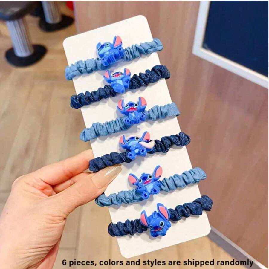 Disney 1 pieza/6 piezas/8 piezas Lazos de pelo de Stitch azul de ...