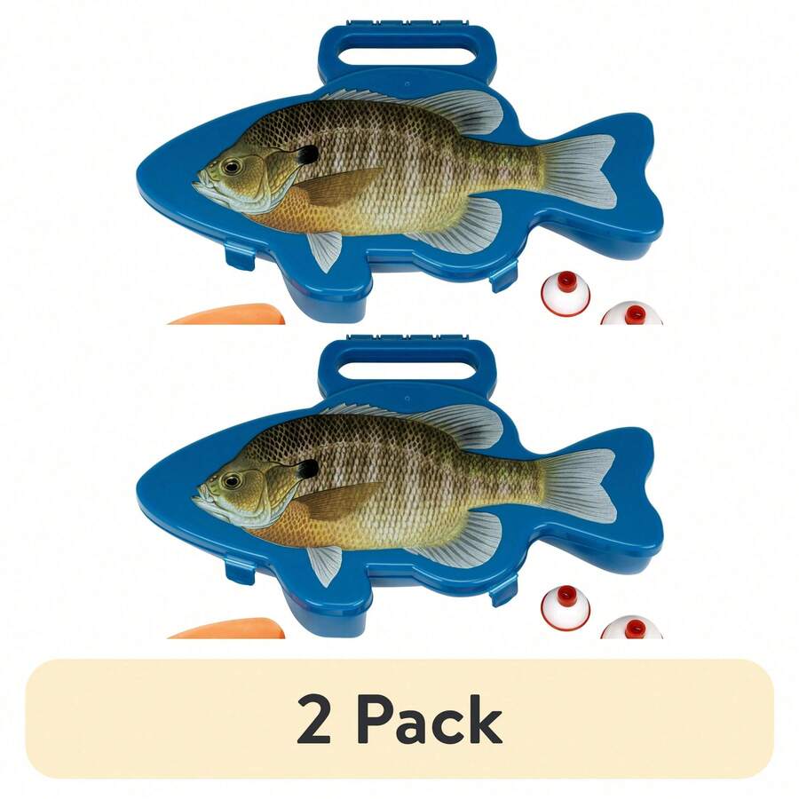 ;(2 Pack) Wild Bite Panfish 25 Piece Kit, Fishing Tackle Box, Blue ...