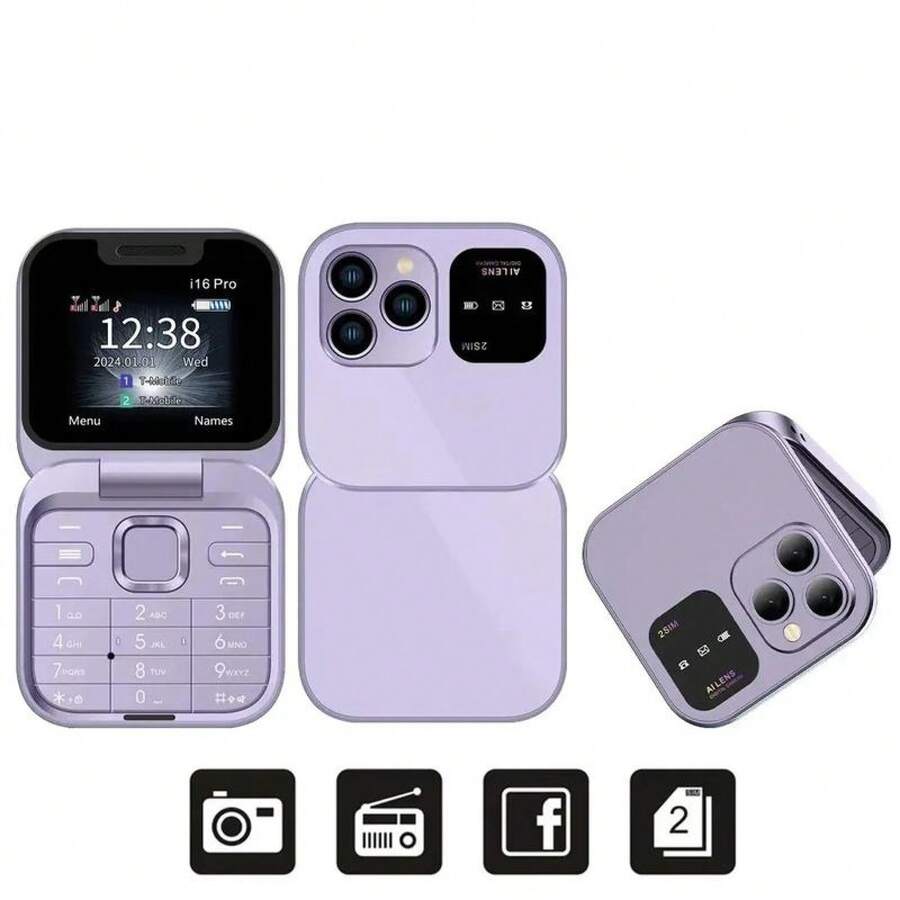SERVO I16 Pro MIni Fold Mobile Phone 2G GSM Dual SIM Card Speed Dial ...