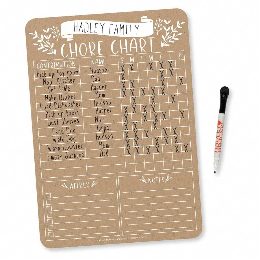 Family Chore Charts, 2 Pieces, Hadley Designs, Home Organization ...