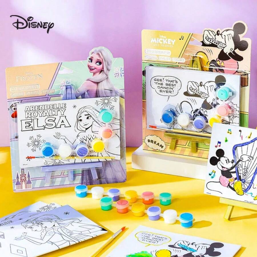 Disney 4pcs Disney Stationery Set, Creative DIY Paint-By-Number Oil ...